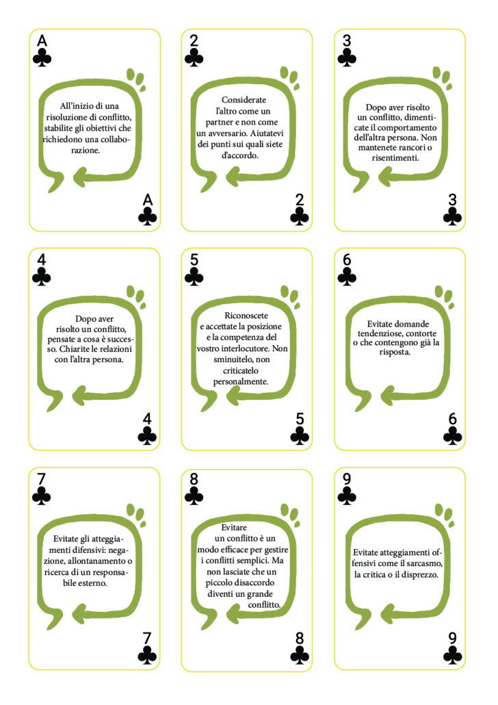 Carte di Thiagi : Prevenire e gestire i conflitti - Learning by Doing